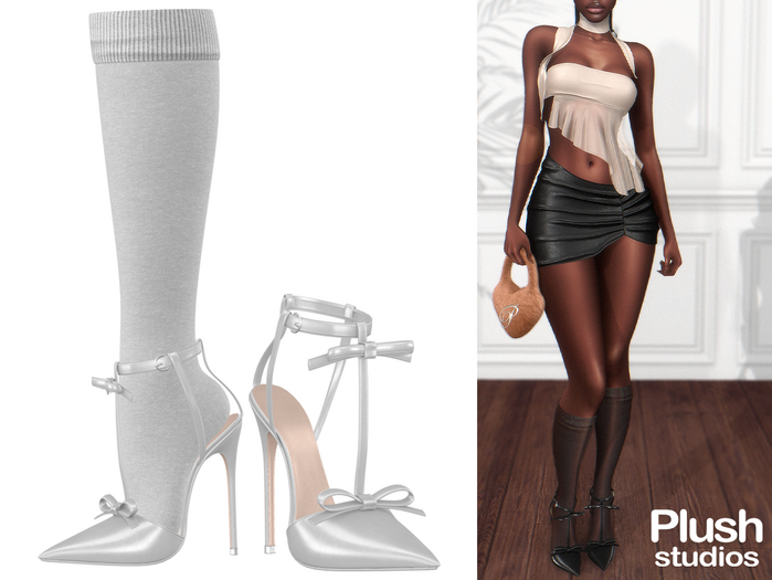 Second Life Marketplace - Plush Studios. Samira Heels - White